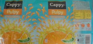 Drink Label: Cappy Pulpy (S.C. Coca-Cola HBC Romania S.R.L., RomaniaCol ...