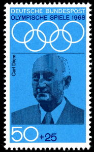 Sello: Carl Diem (1882-1962) (Alemania, República Federal(Juegos ...