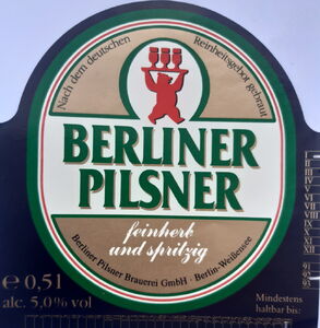 Drink Label: Berliner Pilsner (Berliner Pilsner Brauerei GmbH, Germany ...