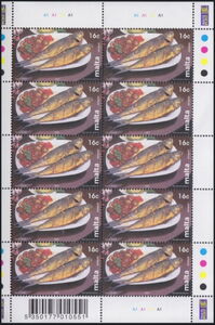 Stamp: "Lampuki" (dorada with aubegines) (Malta(Maltese Cookery) Mi:MT ...