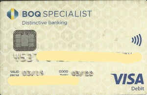 Bank Card: BOQ Specialist (Bank Of Queensland, AustraliaCol:AU-VI-0046