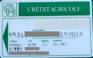 Bank Card: Credit Agricole (Credit Agricole, FranceCol:FR-GM-0041.02