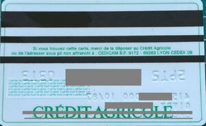 Bank Card: Credit Agricole Card (Credit Agricole, FranceCol:FR-GM-0099