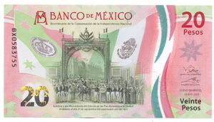 钞票: 20 Pesos (墨西哥(2021-2022 "Bicentennial of Independence ...