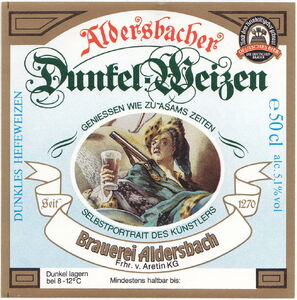 Drink Label: Aldersbacher Dunkel Weizen (Aldersbach Frhr. von Aretin ...