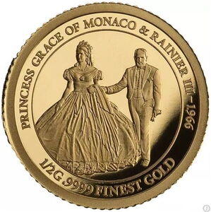 Coin: 5 Dollars (Grace Kelly and Prince Rainier III - 1966 Centenary ...