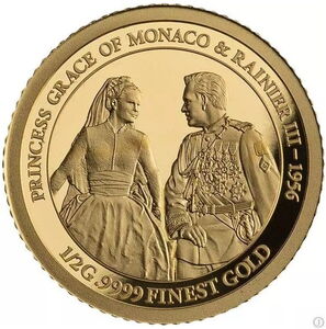 Coin: 5 Dollars (Grace Kelly and Prince Rainier III - 1956 Marriage ...
