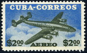 Stamp: Lockheed Super Constellation (Cuba(Lockheed Super Constellation ...