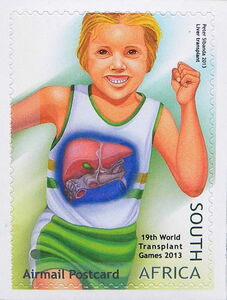 Stamp: Liver Transplant, Running (South Africa(World Transplant Games ...
