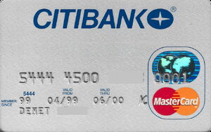 Bank Card: Citibank (Citibank, Türkiye (Turkey)Col:TR-MC-0625