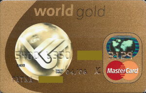 Bank Card: World Gold (Yapi Kredi Bankasi, Türkiye (Turkey)Col:TR-MC-0631