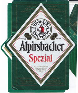 Drink Label: Alpirsbacher Klosterbräu Spezial (Alpirsbacher Klosterbräu, C. Glauner, Germany ...