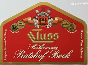 Drink Label: Cluss Heilbronner Ratshof Bock (Brauerei Cluss Heilbronn ...