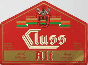 Drink Label: Cluss Alt (Brauerei Cluss Heilbronn, Germany, Federal ...
