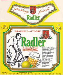 Drink Label: Altdorfer Radler (Brauhaus Altdorf e.V., Germany, Federal RepublicCol:DE-BEER-027775