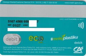 Bank Card: Motorcycle (Credit Agricole Bank Polska, PolandCol:PL-MC-0777.01