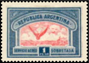 Stamp: Winged Wheel (Argentina(Allegory : Introduction of Airmail ...
