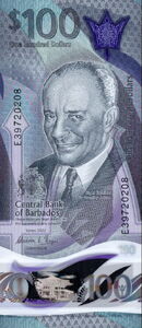 Banknote: 100 Dollars (Barbados(2022 "Vertical Polymer" Issue) Wor:P-85