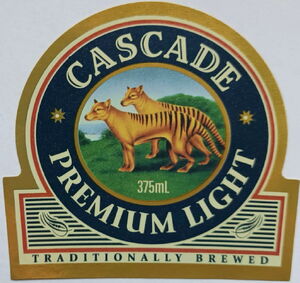 Štítok z nápoja: Cascade Premium Light (Cascade Brewery Co ...