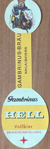 Drink Label: Gambrinus Hell Vollbier (Gambinus Bräu, Naila, Germany ...