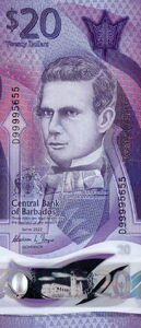 Banknote: 20 Dollars (Barbados(2022 "Vertical Polymer" Issue) Wor:P-83