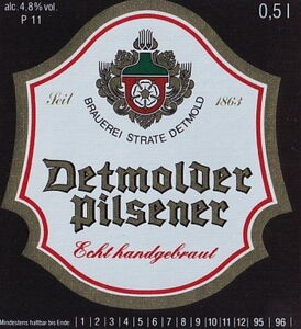 Drink Label: Detmolder Pilsener (Brauerei Strate Detmold, Germany, Federal RepublicCol:DE-BEER ...
