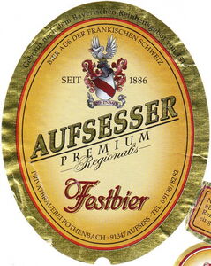 Drink Label: Aufsesser Premium Festbier (Privatbrauerei Rothenbach ...
