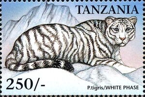 Stamp: The tiger (Panthera tigris) (Tanzania(Subspecies of Tigers) Mi ...