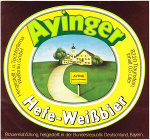 Drink Label: Ayinger Hefe-Weissbier (Brauerei Aying, Franz Inselkammer ...
