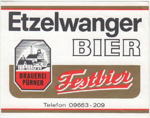 Drink Label: Etzelwanger Bier Festbier (Brauerei Purner, Germany ...