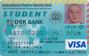 Bank Card: Dsk Bank Visa Electron Student UNWE Sofia – 07/06 (DSK Bank ...