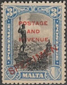 Stamp: Statue of Neptune and the Grand Harbour, Valletta (Malta ...