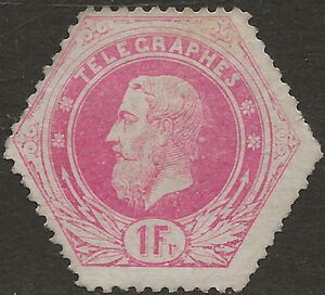 Stamp: Telegraph Stamp: Leopold II on full background (Belgium ...