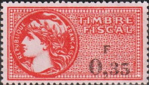 Stamp: Timbre fiscal (France: Revenue Stamps(Timbre Fiscal) Yt:FR FI390