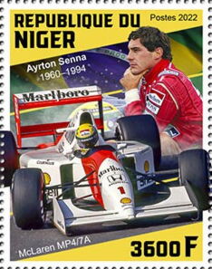 Stamp: Ayrton Senna (1960-1994) (Niger(Formula 1 (2022)) Col:NE 2022.05 ...