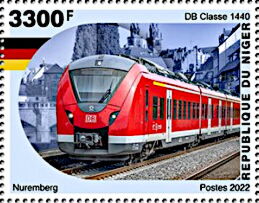 Stamp: DB Class 1440 (Niger(German Trains (2022)) Col:NE 2022.08.15-021a