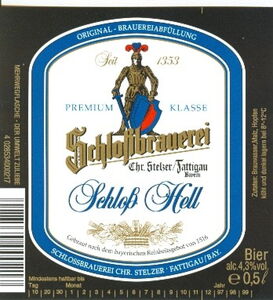 Drink Label: Schlossbrauerei Hell (Schlossbrauerei Stelzer, Fattigau ...