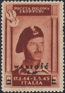 Stamp: Polish Victory in Italy - Gen. W. Anders - Overprinted (Poland ...