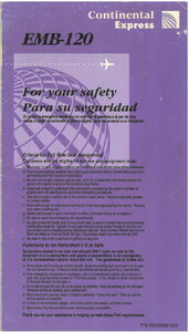 Safety Card: Emb-120 (Continental Express, United States of AmericaCol ...
