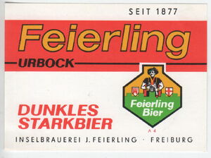 Drink Label: Feierling dunkles Starkbier Urbock (Inselbrauerei Freiburg ...