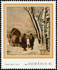 Stamp: Winter, Theodor Aman (Romania(Seasons in Romanian Painting) Mi ...