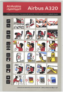 Safety Card: Airbus A320 (Air Arabia, United Arab EmiratesCol:ABY-AE-0010