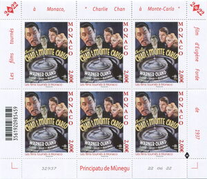 Stamp: Poster for Charlie Chan at Monte Carlo (Monaco(Classic Films Set ...