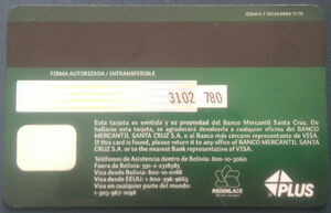 Bank Card: Banco Mercantil Santa Cruz Visa (Banco Mercantil Santa Cruz ...