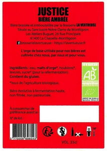 Drink Label: Justice (Brasserie La Vertueuse, FranceCol:FR-BEER-000390