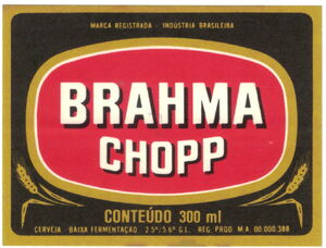 Drink Label: Brahma Chopp (Companhia Cervejaria Brahma, BrazilCol:BR ...
