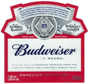 Drink Label: Budweiser (Ambev S.A., BrazilCol:BR-BEER-001040