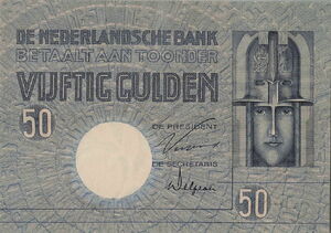 Banknote: 50 Gulden (Netherlands(1924-1938 Issue) Wor:P-47a.1r
