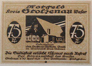 Banknote: 75 Pfennig (German Notgeld(Stolzenau an der Weser) GrM:1276.1b