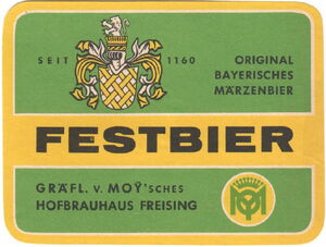 Drink Label: Moy Festbier (Hofbrauhaus Freising, Germany, Federal ...